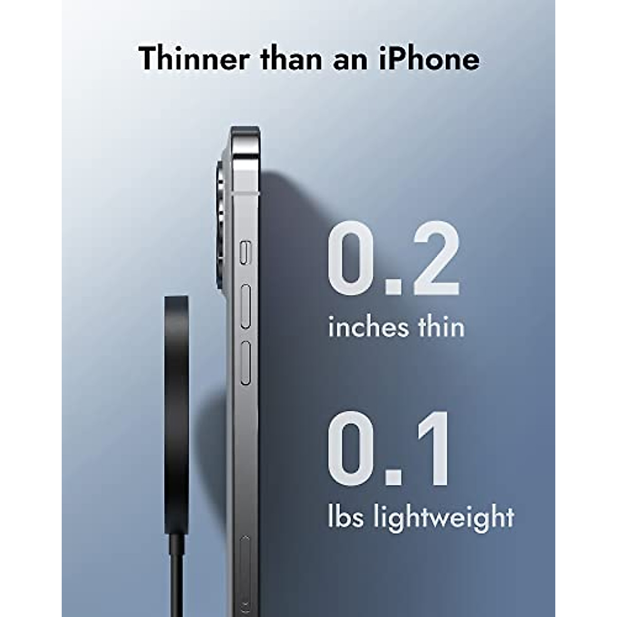 Baseus Wireless Charger for Magsafe, 15W Mini Lightweight Magnetic Wireless Charger with N52 Strong Magnets & Aerogel, Upgraded Temperature Control Compatible with iPhone 12/13/14 Series