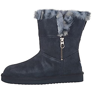 Koolaburra by UGG Women's ARIBEL Short Leopard Fashion Boot, Insignia Blue, 10