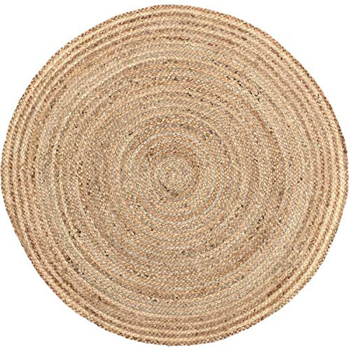 Devik Decor Braided Boho Natural Jute Reversible Collection 3 x 3ft Handmade Round Area Rug for Farmhouse Living Room Bedroom Kitchen and Outdoor Decorative Mate (3FT_Round (36 Inches X 36 Inches))