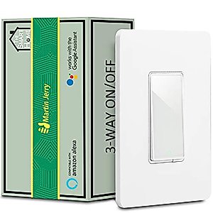 3 Way Smart Switch by Martin Jerry, Voice Control via Alexa, Smart Light Switch Works with Google Home, 2.4G WiFi, No Hub, Works with Traditional 3-Way 4-Way Light Switch