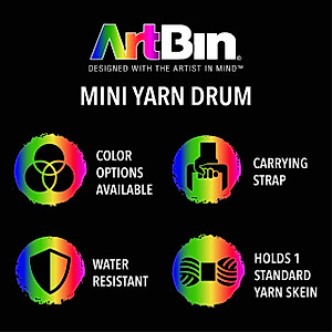 ArtBin 6831AG Mini Yarn Drum, Portable Knitting & Crochet Storage, [1] Poly Canvas Tote Bag, Raspberry