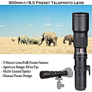 Canon EOS Rebel T7 DSLR Camera with 18-55mm is II Lens & Canon EF 75-300mm f/4-5.6 III Lens Bundle + 500mm Preset Lens + 32GB Memory + Filters + Commander Optics Accessory Professional Bundle