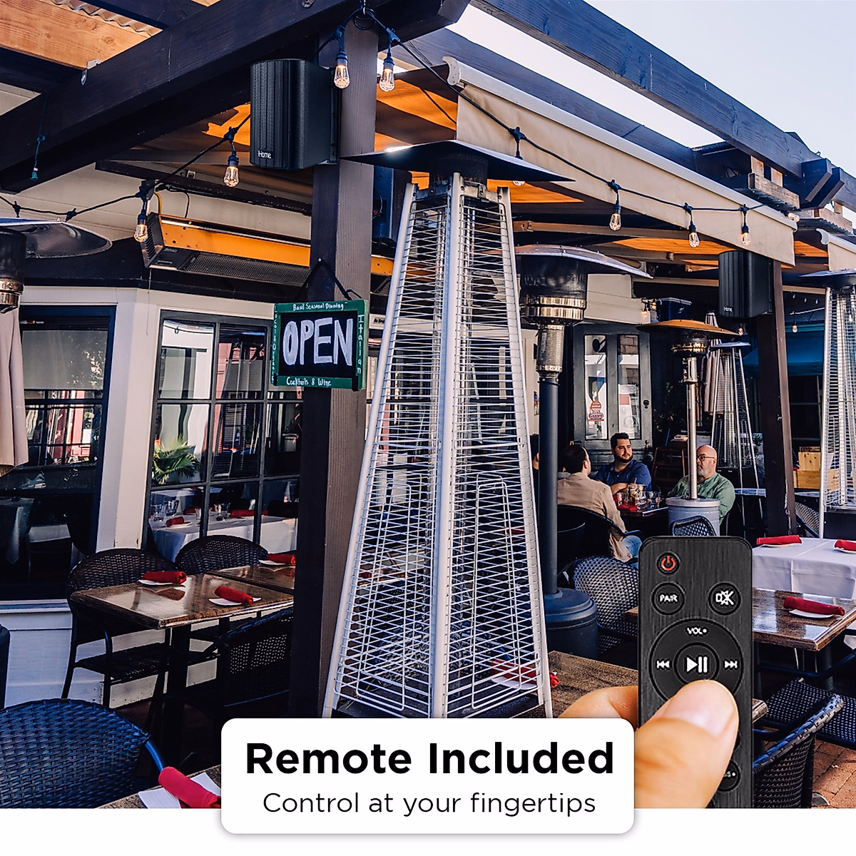 iHome IHSI-W525BT-PR-BLK Bluetooth 5.25" 150W Weatherproof Speakers, Indoor/Outdoor, Wall/Ceiling Mount, Surround Sound, Pair - for Home Parties