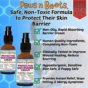 Protective Skin Barrier Cream for Pets Enriched with Vitamins & Nutrients, Moisturize & Soothe Skin, Effective Allergy Relief, Supports Tissue Growth & Wound Healing, Treats Hot Spots, Dober-Mint