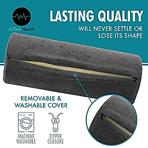 Bamboo Round Cervical Roll Cylinder Bolster Pillow with Removable Washable Cover, Ergonomically Designed for Head, Neck, Back, and Legs || Ideal for Spine and Neck Support During Sleep, Grey