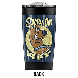 Logovision Scooby-Doo Where Are You Grin Stainless Steel Tumbler 20 oz Coffee Travel Mug/Cup, Vacuum Insulated & Double Wall with Leakproof Sliding Lid | Great for Hot Drinks and Cold Beverages