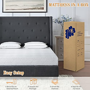 Turnkey Mattress Gel Memory Foam Bed Mattress in a Box with Breathable Washable Cover