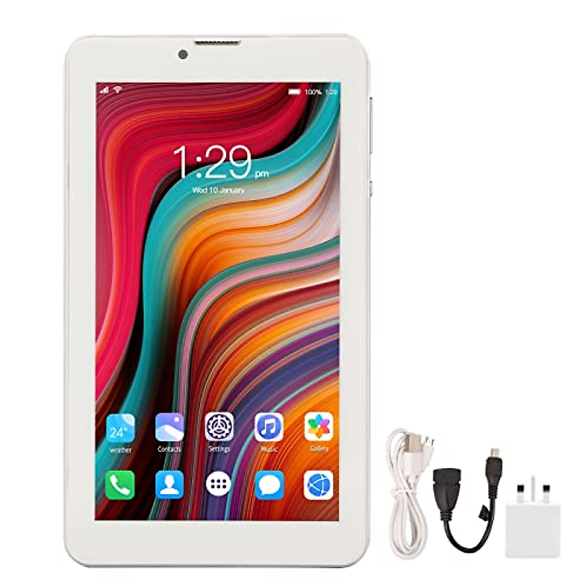 Calling Tablet, 7 Inch White 4GB 32GB Writing Tablet (UK Plug)