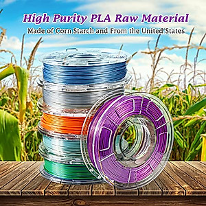 FTUREERA PLA Filament, Silk 3D Printer Filament 1.75mm, Dual Color Co Extrusion and Rainbow PLA Filament Bundle Multicolor, Dimensional Accuracy +/- 0.02 mm, 250g x 6 Spool/3.3lb