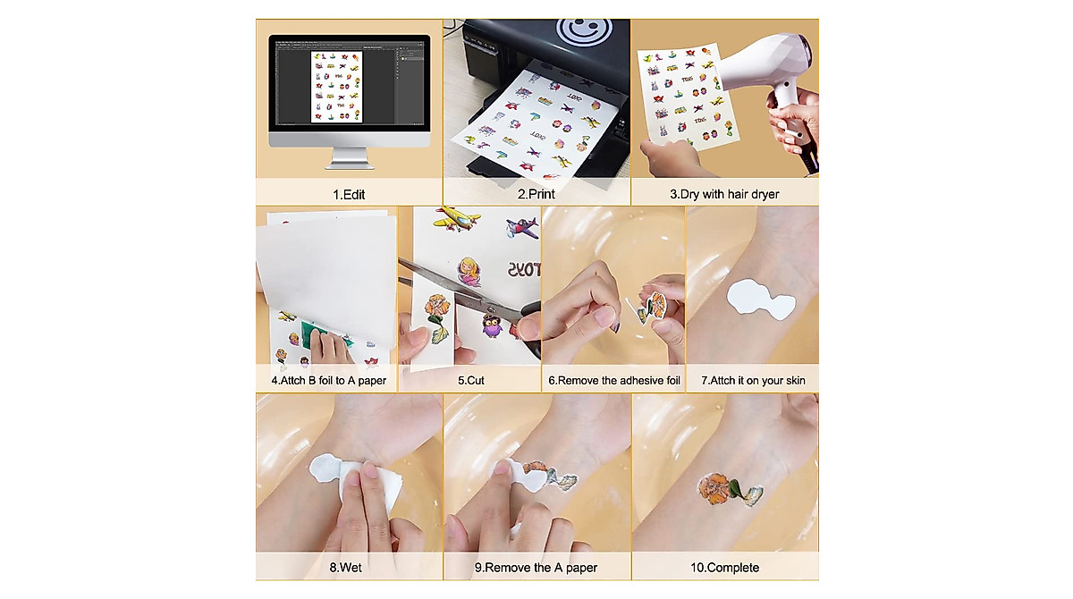 Printable Temporary Tattoo Paper for DIY Inkjet Tattoos | Stampcolour