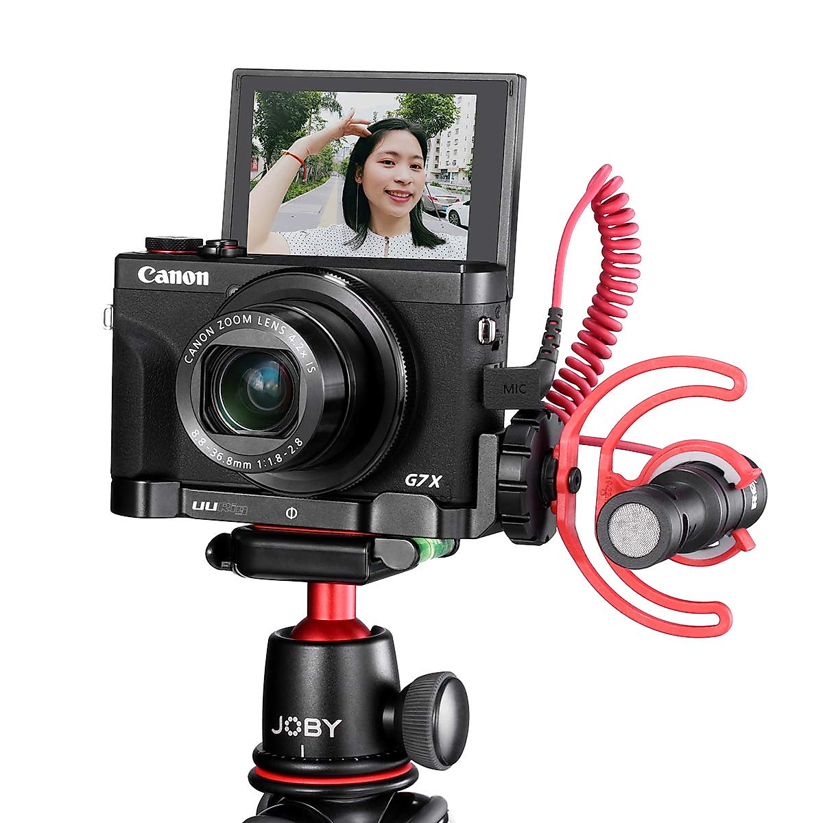 UURig G7X Mark III Vlog Camera Cold Shoe Extension Microphone Side Mount for Canon G7X Mark III Camera, 1/4" Tripod Mount, Vlogging Accessories - R016 C-G7X