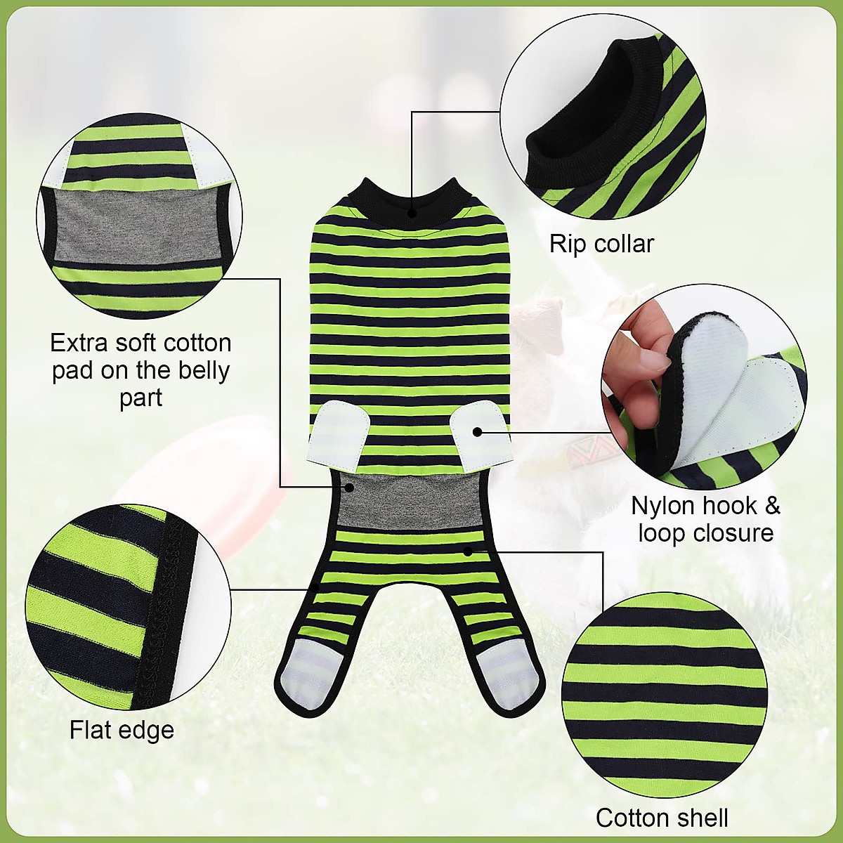 QUEARN Dog Surgery Recovery Suit 2 Packs, Professional Pet Recovery Shirt Dog Abdominal Wounds Bandages for Male Female Pet Surgical Snugly Suit After Surgery Anti-Licking Dog Onesies XXL