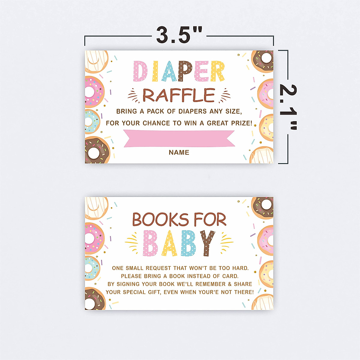 JCVUK Set of 25 Baby Shower Invitations with Envelopes, Diaper Raffle Tickets and Baby Shower Book Request Cards,Colored Donut Theme Babyshower Party For Boys or Girls(YQKTZ-B10)