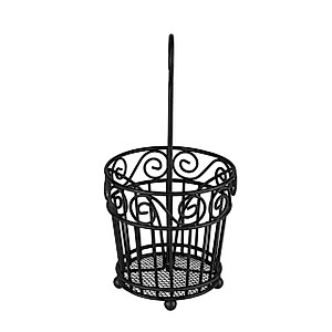 Spectrum Diversified Scroll Caddy Traditional Style Cutlery, Classic Dining Table Décor & Kitchen Organization, Silverware Holder with Handle, L x 5.25, W x 5.25, H x 11, Black