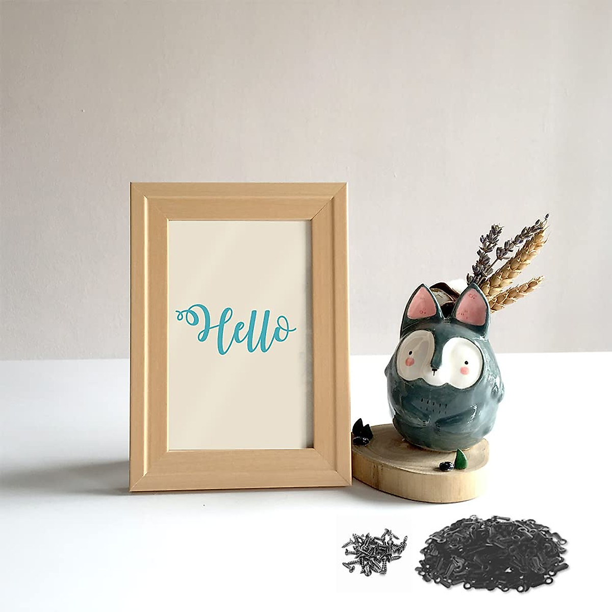 160 Pieces Frame Picture Turn Button Frame Hardware Backing Clips and 160 Pieces Screws for Hanging Drawing Picture Art Photo (Black)