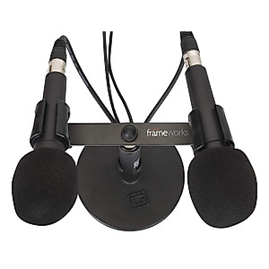 Gator Frameworks 1-to-2 Mic Mount Bar with Standard 5/8-Inch Thread Suitable for Most Microphone Stands Boom Arms (GFWMIC1TO2)