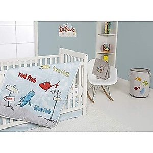 Trend Lab Dr. Seuss One Fish Two Fish 4Piece Crib Bedding Set Nursery Baby Bedding