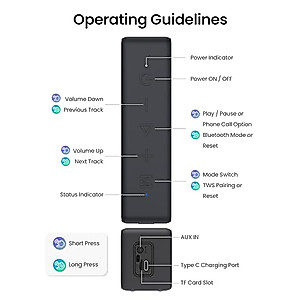 Raymate Bluetooth Speakers, 20W IPX7 Waterproof Speaker Wireless Bluetooth-V5.0, HiFi Stereo Sound, 1000mins Playtime, Portable Speaker for Outdoor