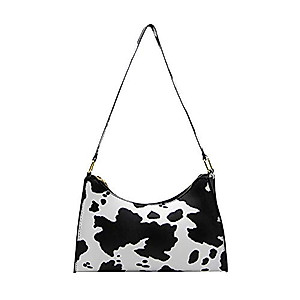 Caviotess Fashion Cow Print Women Tote Shoulder Bag PU Leather Clutch Purse and Handbag Wallet Travel Bag