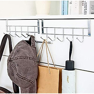 TSYWARE 3 Pack Over The Cabinet Hooks Kitchen Cabinet Rack Hook Space Saving Storage Hanger Bathroom Towel Metal 5 Hooks (Not for The Door)