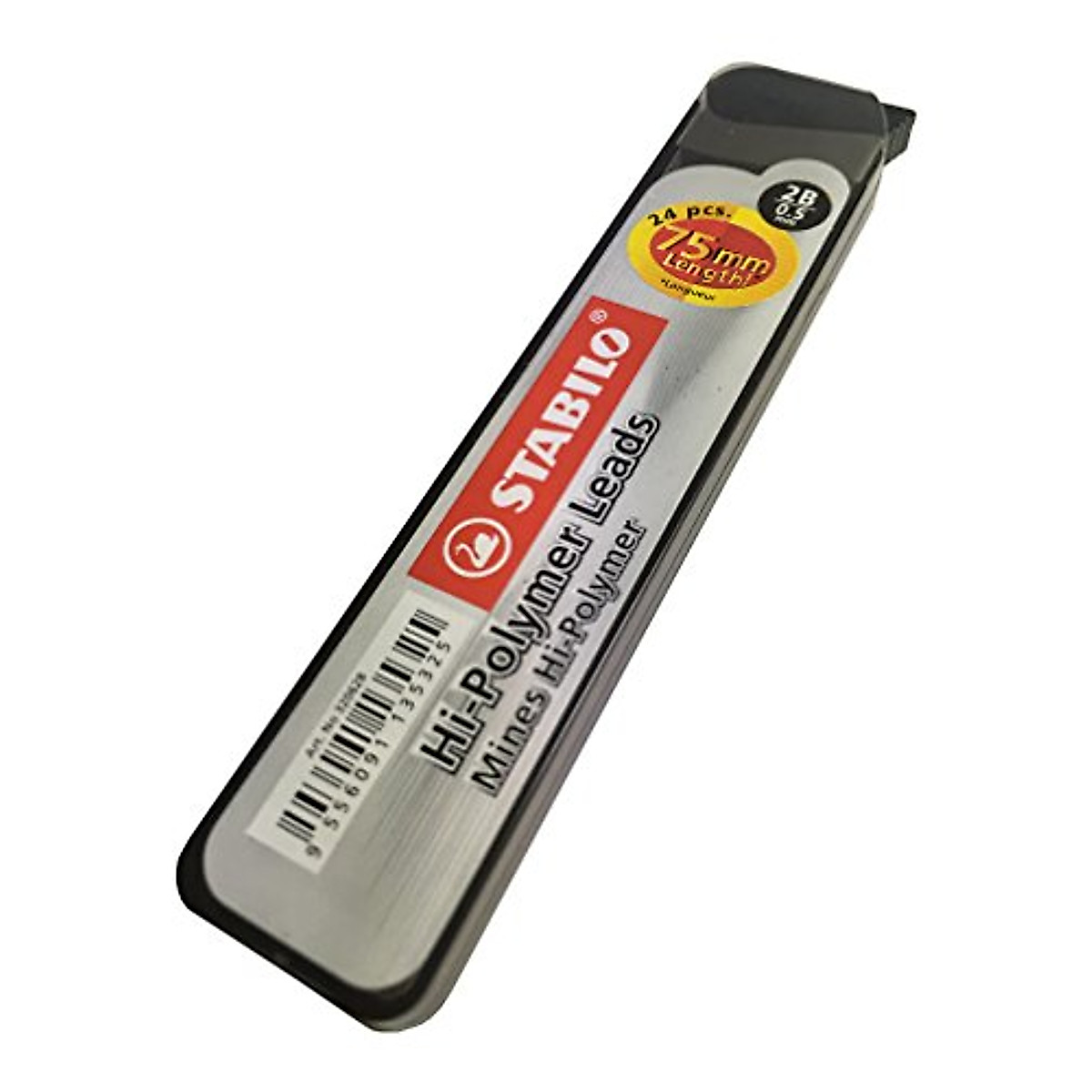 Stabilo Extra Long 0.5mm 2B Long Hi-Polymer Leads Fine Mechanical Pencil Lead Refills (8 Tubes, 24 Leads Per Tube - Total 192 Leads)