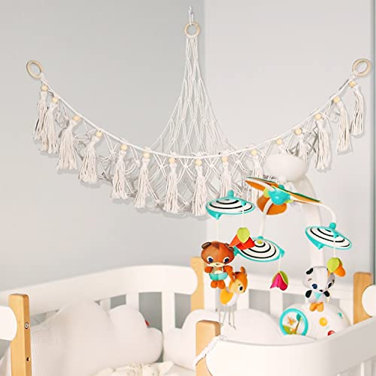 weiyuanhaoda Hanging Stuffed Animal Hammock，Stuffed Animal Net Or Hammock，Handmade Stuff Animal Organizer Storage With Boho Macrame Style，Corner Toy Net For Stuffed Animals.