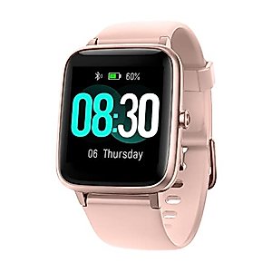 GRV Smart Watch for iOS and Android Phones, Watches for Women IP68 Waterproof Smartwatch Fitness Tracker Watch with Heart Rate/Sleep Monitor Steps Calories Counter (Pink)