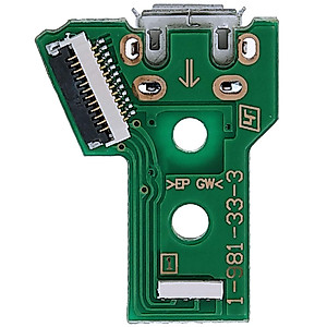 MMOBIEL Charging USB Port Replacement compatible with PlayStation PS4 Controller Dualshock 4 Model: JDS-040 12 Pin Flex Cable Incl. (+) Screwdriver