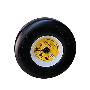 N12 2 New HORSESHOE 13x6.50-6 Flat-Free Lawn Mower Smooth Tires with Steel Rim for Garden Tractor - Hub Length 4 Inch -7.1 5/8 Precision Bearing 136506 T161, 13x6.50x6 13X6.5X6
