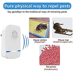 MAIKAILUN 2 Pack Mouse Repellent Ultrasonic Indoor, Bug Repellent, Mice Repellent Plug-ins, Mosquito Roach Bed Bug Ant Insect for Attic Warehouse Indoor Home
