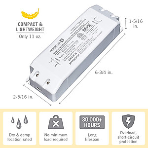 Armacost Lighting 810600 12 Volt LED Power Supply, 60 Watt, White