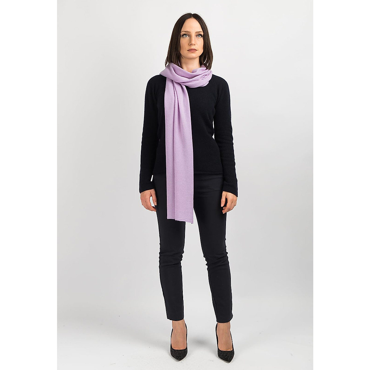 Dalle Piane Cashmere - Broad Scarf 100% cashmere - Made in Italy - Woman/Man, Color: Lilac, One size