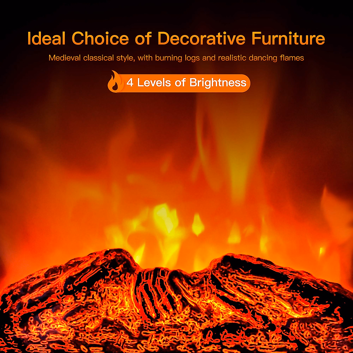 DORTALA 14.5" Mini Portable Electric Fireplace, 750W/1500W Tabletop Stove Heater with 3D Flame & Remote Control, Electric Fireplace Heater with Overheat Protection,12H Timer,Walnut