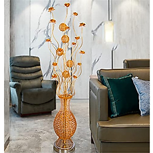 LIRUXUN Rustic Decorative Living Room Floor Lamp Study Bedroom Personalized Vase Lamp Handmade Gold Gift LED Lamps