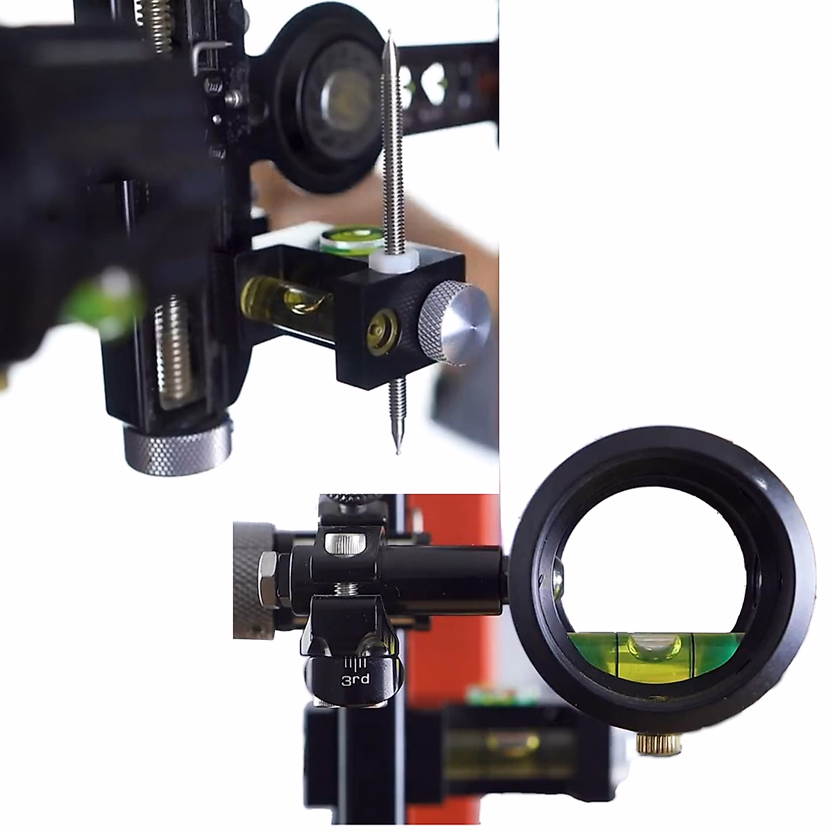 SOPOGER Archery 3rd Axis Bow Sight Level Adjustment Tuning Leveler Target Mounting Leveling Tool Combo Kit Archery Shooting Accuracy Calibrator Precision Bubble Level for Compound Recurve Bow Sight