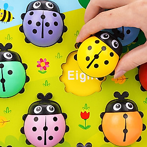 Wooden Counting Ladybugs Montessori Counting Toys for Toddlers Learning Education Toy Ladybugs Puzzle Numbers Matching Preschool Math Board Games Develop Fine Motor Skills for 3 4 5 Year Old Kids
