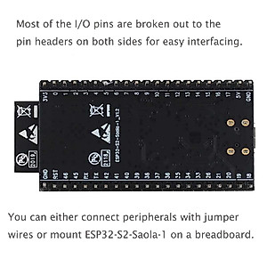 RCmall ESP32-S2-Saola-1R Dev Kit Espressif Development Board Based Wi-Fi MCU ESP32-S2 WROVER with 4MB Flash and 2MB PSRAM+Micro USB Cable (Pack of 2)