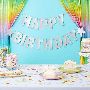 Bright Creations 130-Piece DIY Silver Glitter Make Your Own Banner Kit with Letters, Numbers, Symbols, and String for Birthdays, Weddings, and Party Supplies Decor (5-Inch Letters)