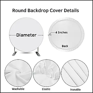 Renaiss Gold VIP Party Round Backdrop Cover 3.2 ft Red Carpet Stars Event Ceremony Celebrity Polyester Circle Photography Background Party Decorations Portrait Photo Prop