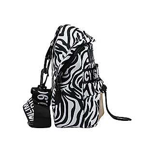 MOSSTYUS Unisex Sling Bag Chest Shoulder Backpack Lightweight Casual Daypack Biking Climbing Travel Hiking, Zebra