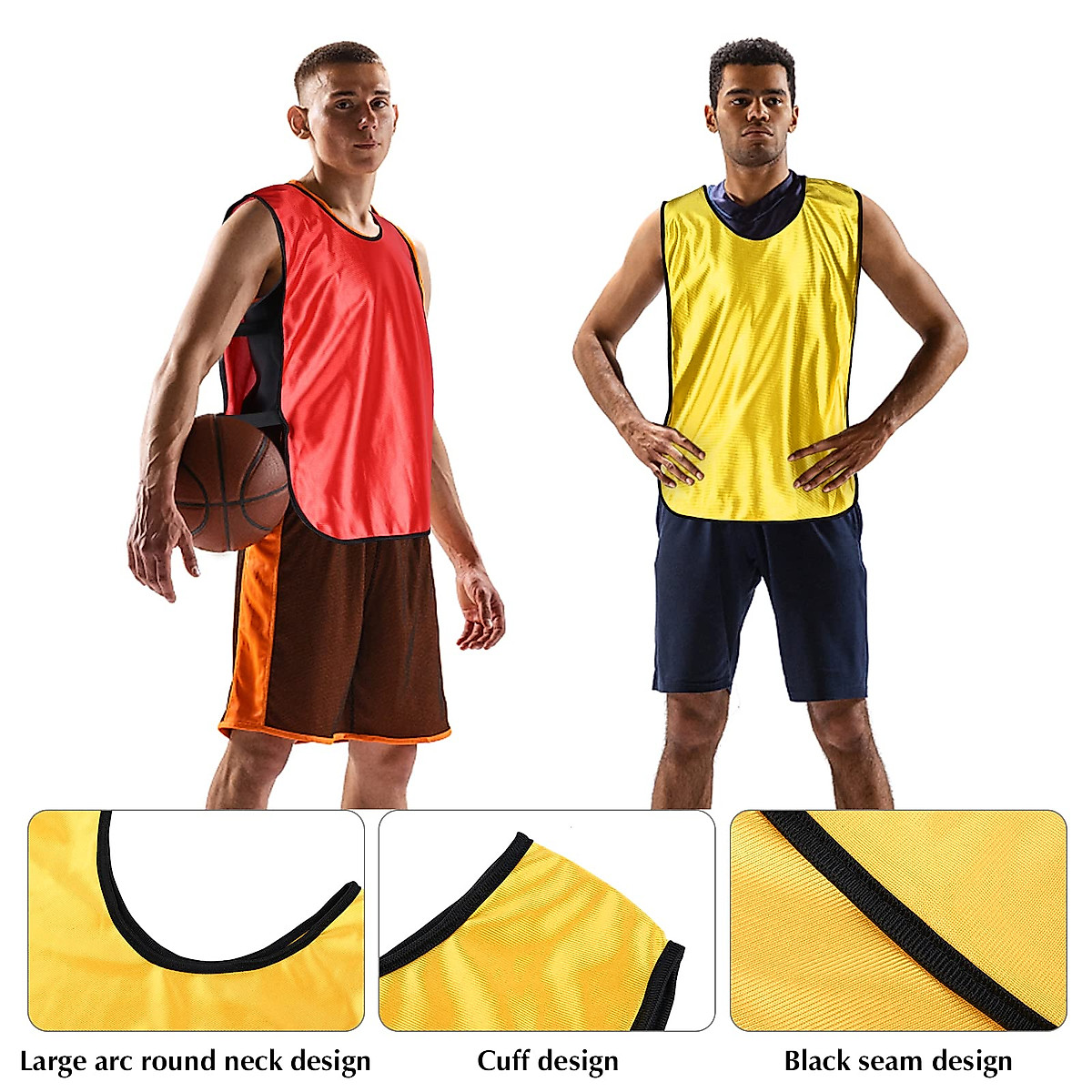 48 Pcs Team Practice Vests for Adults Youth Sports Pinnies Scrimmage Practice Undershirt Kids Football Training Jerseys Expansion Activity Team Group Vest for Soccer,Basketball, Volleyball,Athletics…
