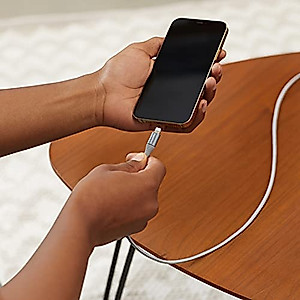 Amazon Basics USB-A to Lightning Charger Cable, Nylon Braided Cord, MFi Certified for Apple iPhone 14 13 12 11 X Xs Pro, Pro Max, Plus, iPad, 10,000 Bend Lifespan, 3 Foot, Dark Gray