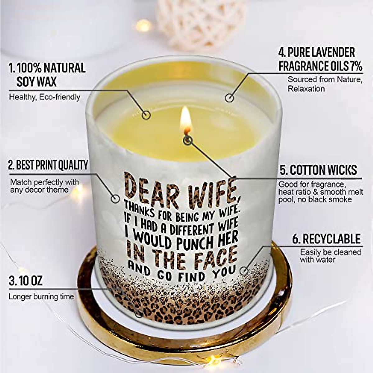 Valentines Day Gifts for Her, Wife - Wife Valentines Day Gifts - Gifts for Wife from Husband - Wife Gifts from Husband - Anniversary, Birthday Gifts for Wife - Romantic Gifts for Her - Candles 10 Oz
