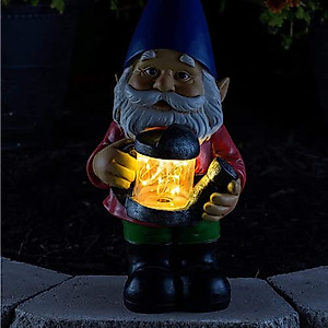 VP Home Garden Gnomes with Led Light Lawn Gnome Great Addition for Your Garden Solar Powered Light Garden Knome Christmas Decorations Gifts for Outside Patio Lawn