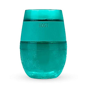 HOST Cooling Cup, Set of 1 Double Wall Insulated Freezable Drink Chilling Tumbler with Freezing Gel, Glasses for Red and White Wine, 1 Count (Pack of 1), Green