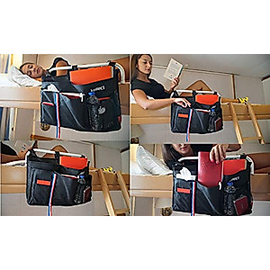 Kelleci Bedside Caddy - Hanging Bedside Organizer/Bedside Storage Bag for Bunk and Hospital Beds, Dorm Rooms Bed Rails/with 8 Pockets