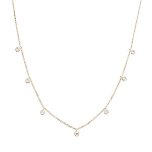 Honeycat Crystal Bezels Droplet Charm Necklace in Gold, Rose Gold, or Silver | Minimalist, Delicate Jewelry (Gold)