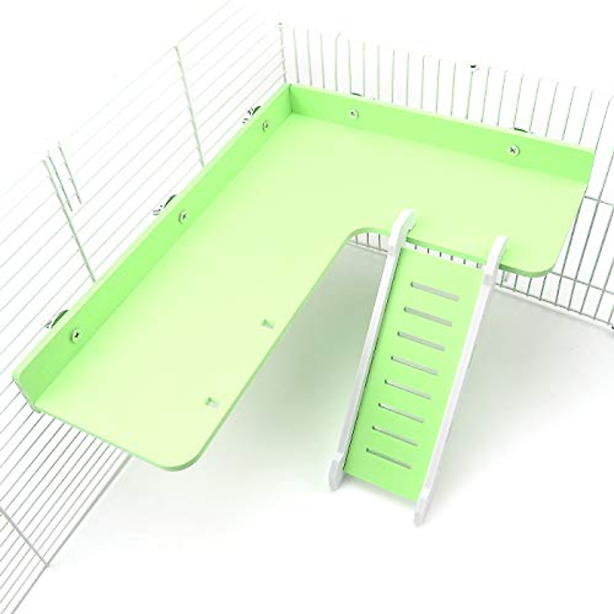 Alfie Pet - Kick Wood Ladder Platform for Mouse, Chinchilla, Rat, Gerbil and Dwarf Hamster - Color: Green