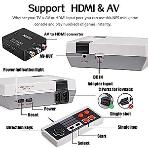Retro Game Console,Classic Game System Built in 620 Games and 2 Classic Controllers,RCA and HDMI HD Plug and Play Video Games for Kids