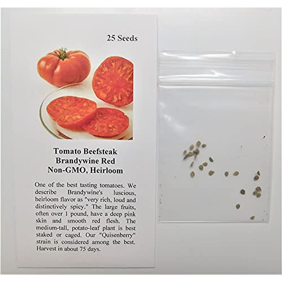 David's Garden Seeds Tomato Beefsteak Indeterminate Brandywine Red FBA-4538 (Red) 25 Non-GMO, Heirloom Seeds
